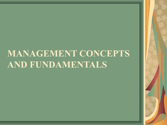 Introduction to Management - Basic concepts & fundamentals (An overview ...