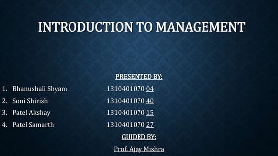 Introduction of Industrial Management | PPTX