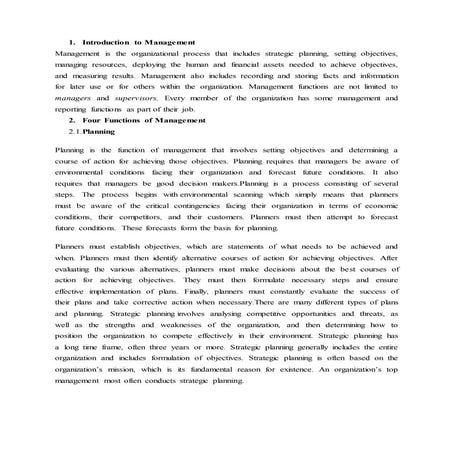 Introduction to management | PDF