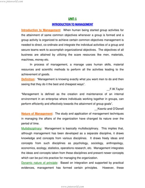 Nature and scope of management | PPTX