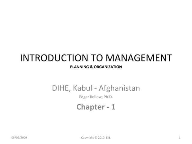 Chapter 1 : Foundations Of Management | PPTX