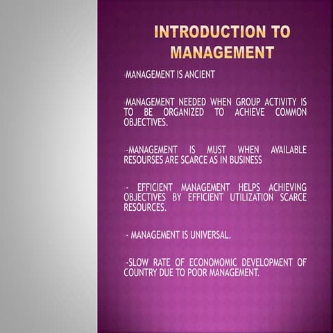 Introduction to management 1 | PPT