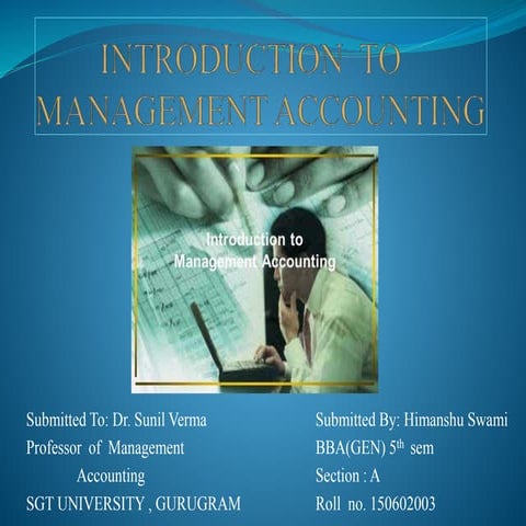 Introduction to management accounting | PPTX
