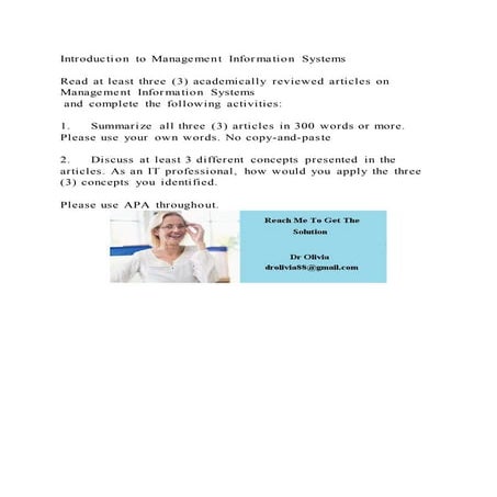 Introduction to Management Information SystemsRead at least thre | DOCX
