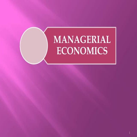Introduction to managerial economics | PPT
