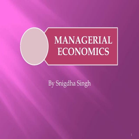 Introduction to managerial economics | PPT