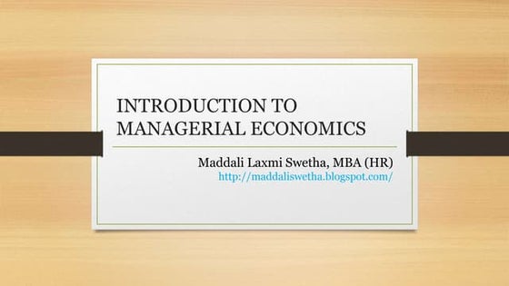 Managerial economics introduction | PPT | Business Administration ...