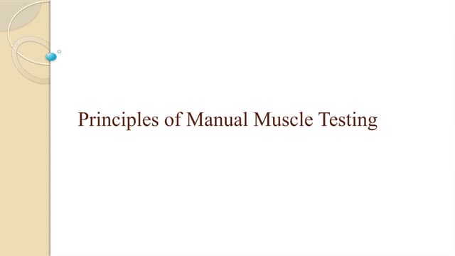 Manual muscle testing | PPTX