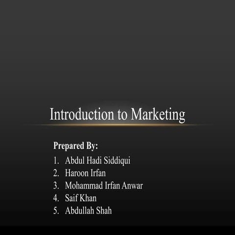 Introduction to marketing | PPT