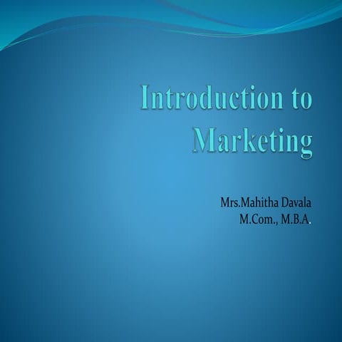Introduction to marketing | PPTX