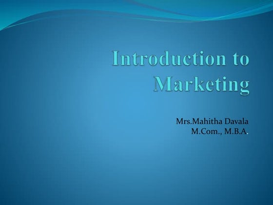 Core Concepts of Marketing | PPT