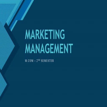 Introduction to marketing and marketing management | PPT