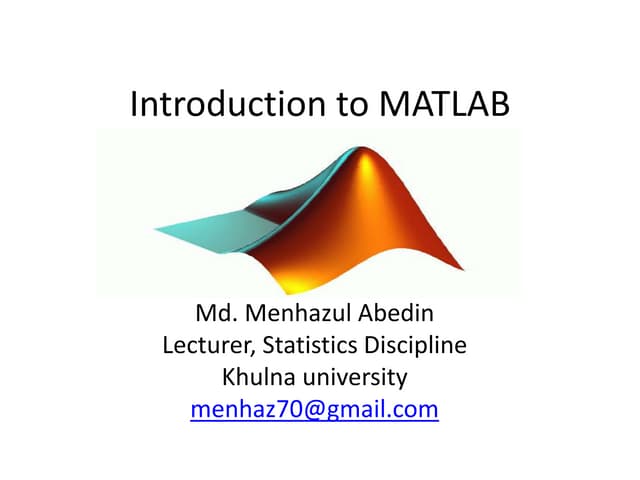 Introduction To Matlab Ppt