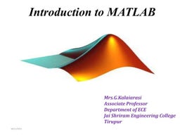 Two Days workshop on MATLAB | PPT