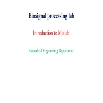 introduction to matlab programming for BME | PPT