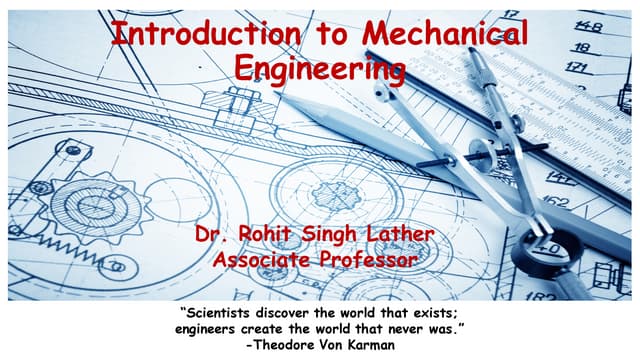 Introduction to mechanical engineering | PPTX
