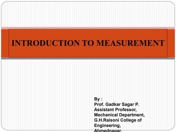 Characteristics of Measuring instruments | PPT