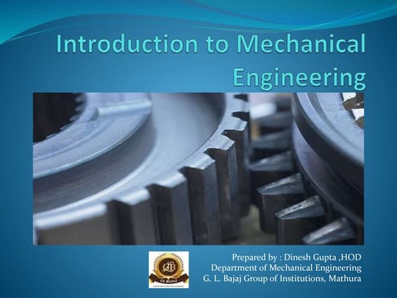 Introduction to mechanical engineering | PPTX | Mechanical and ...
