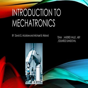 Introduction to mechatronics. | PPTX