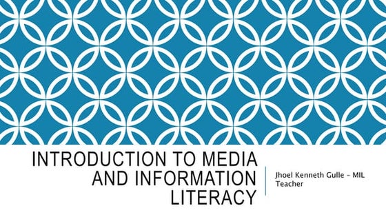Chapter 1 Introduction to Media and Information Literacy | PPTX ...