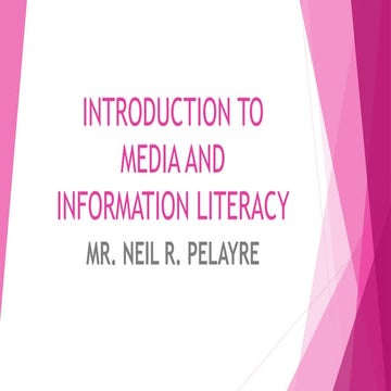 Introduction to media and information literacy (session 1) | PPTX ...