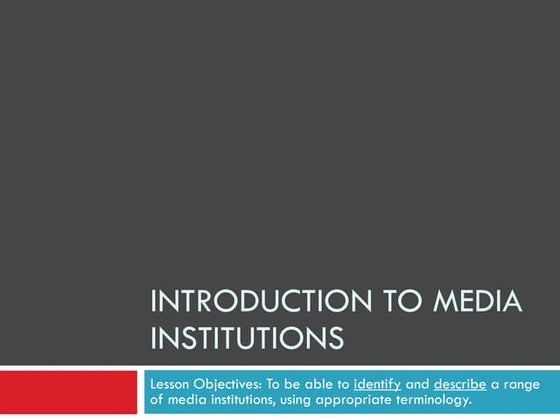 As media institutions | PPT