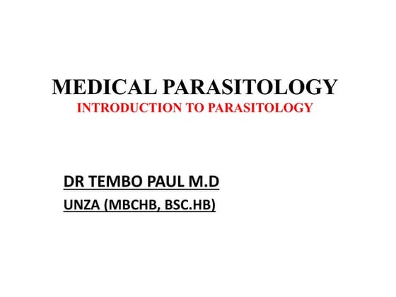 Basic Introduction to Parasitology | PPT