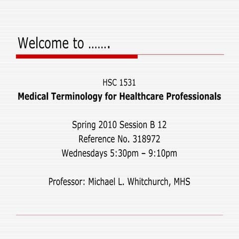 Introduction to Medical Terminology | PPT