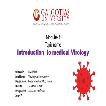 Introduction to medical virology | PDF