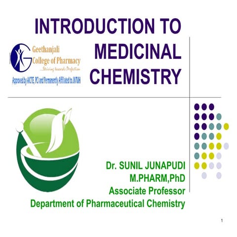 Introduction to Medicinal Chemistry and data therin | PPT