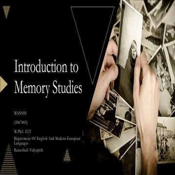 Introduction to memory studies | PPTX