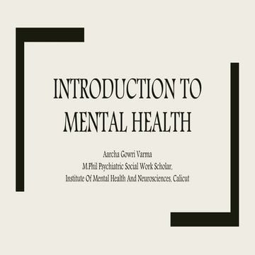 Introduction to mental health | PPTX