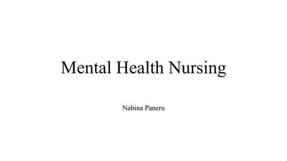 Mental hygiene to mental health to psychological wellbeing | PPT