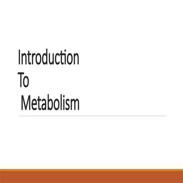 Introduction to metabolism | PPT