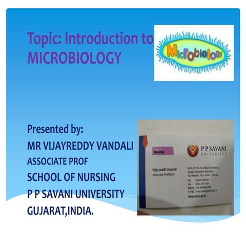 Introduction to microbiology | PPTX