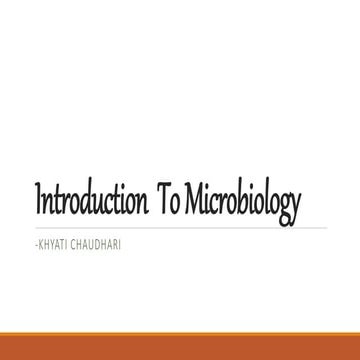Introduction to microbiology | PPT