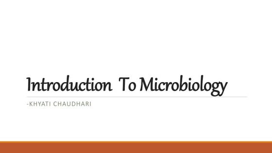 1. Introduction to Microbiology & Parasitology lecture | PPTX | Biological Sciences | Science