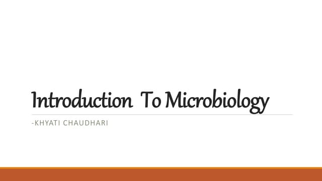 Introduction to microbiology | PPTX