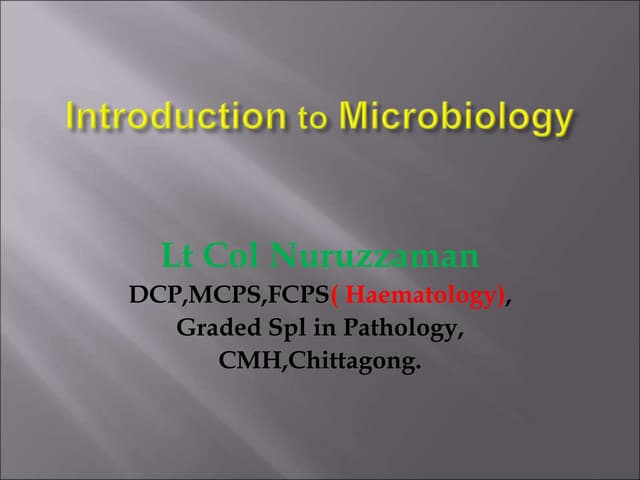 1 introduction to microbiology | PPTX