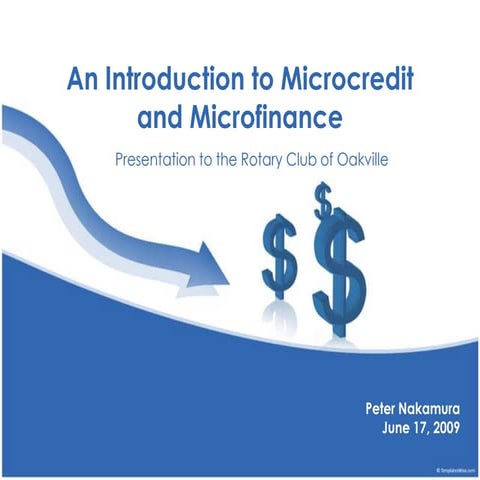 Introduction To Microcredit And Microfinance | PPTX