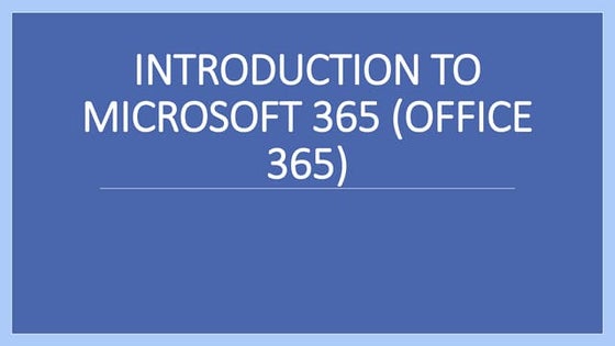 Office365 training - for the Beginner | PPT