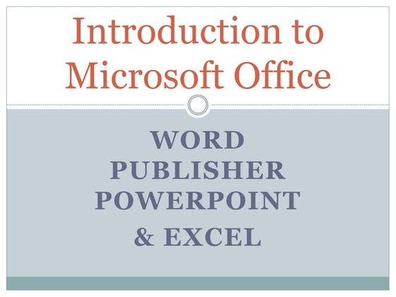 Intro to Microsoft Word 2010 for Kids | PPTX