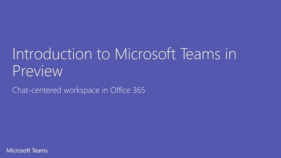 Microsoft Teams - User Guide Presentation | PDF