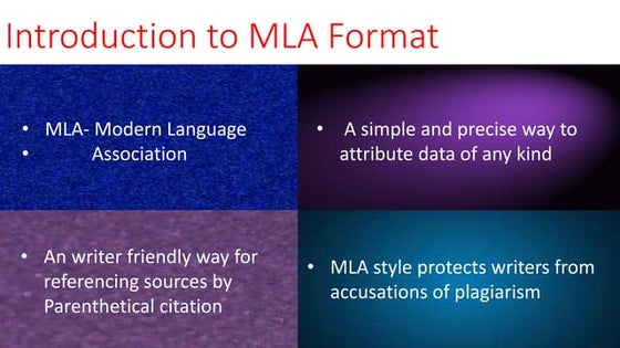 The Very Basics of MLA Format | PPT