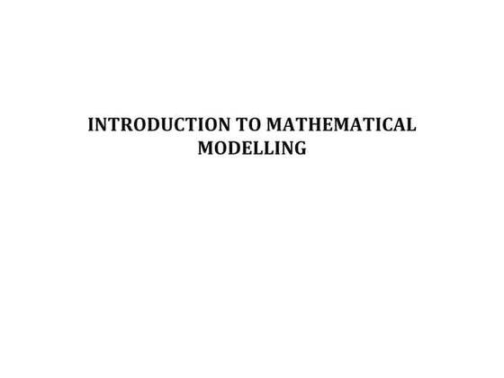 Mathematical modelling ppt | PPTX