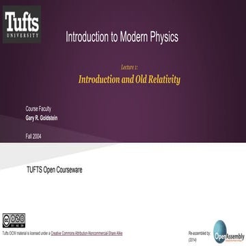 Introduction to modern physics. lecture 1 introduction and old ...