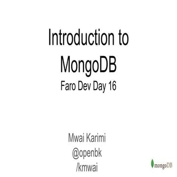 Introduction To Mongo Db Ppt