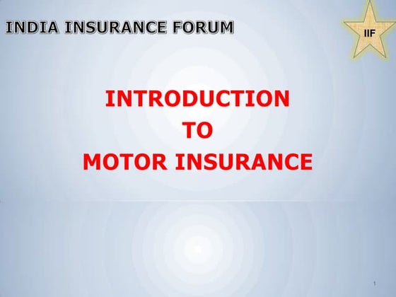Indian Insurance industry, motor tariffs | PPT