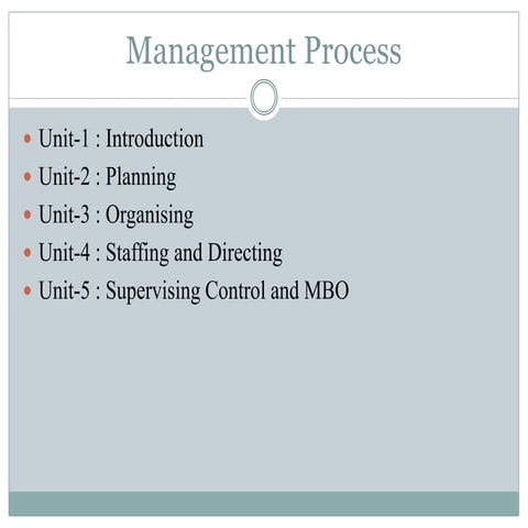 Introduction to Management Process | PPTX