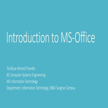 Introduction to Microsoft office | PPTX | Desktop Publishing | Computer ...